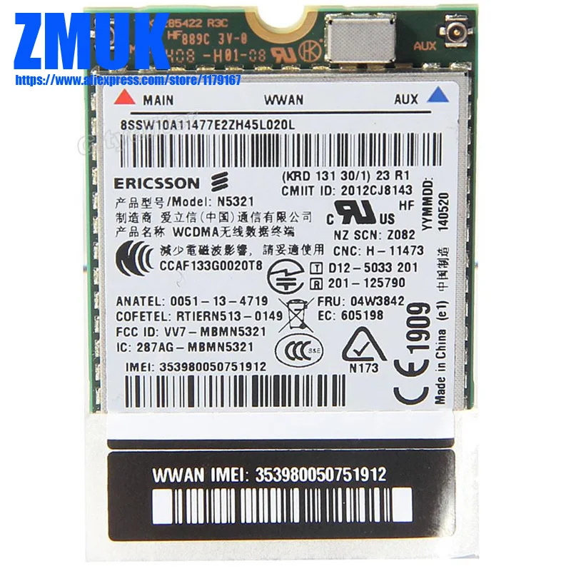 N5321 NGFF M.2 WWAN Card For Thinkpad EDGE E431 E440 E531 L440 L450 ...