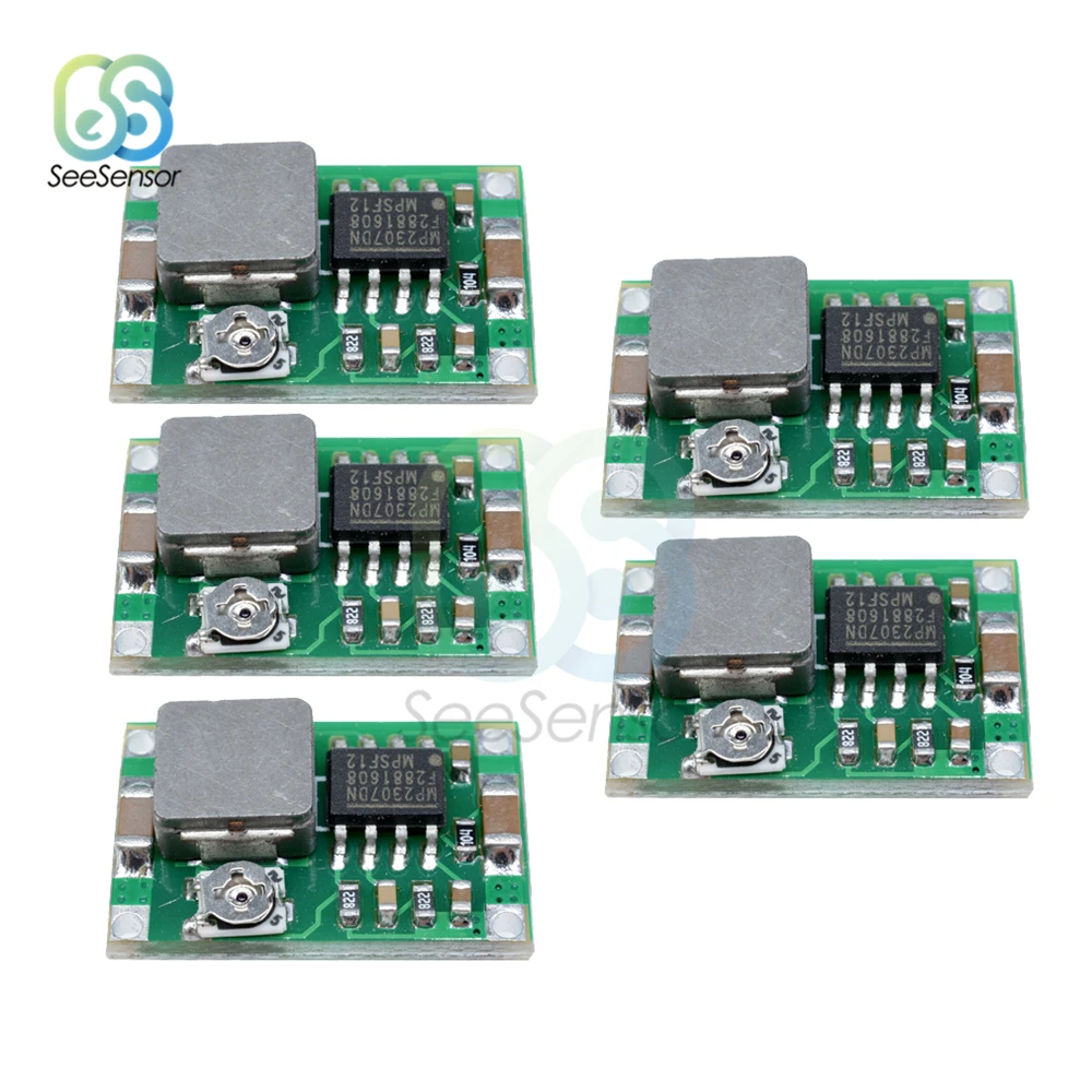 5pcs Mini 360 Dc-dc Buck Converter Step Down Power Supply Module 4.75-23v To 1-17v 340khz ...