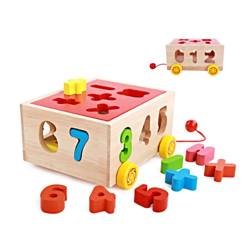 Wooden Numbers Shape Matching Sorting Car Montessori Learning Teaching ...