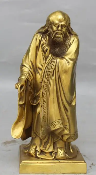 S2647 11" lucky Chinese History Bronze of Taoism Philosopher Lao Zi Lao ...
