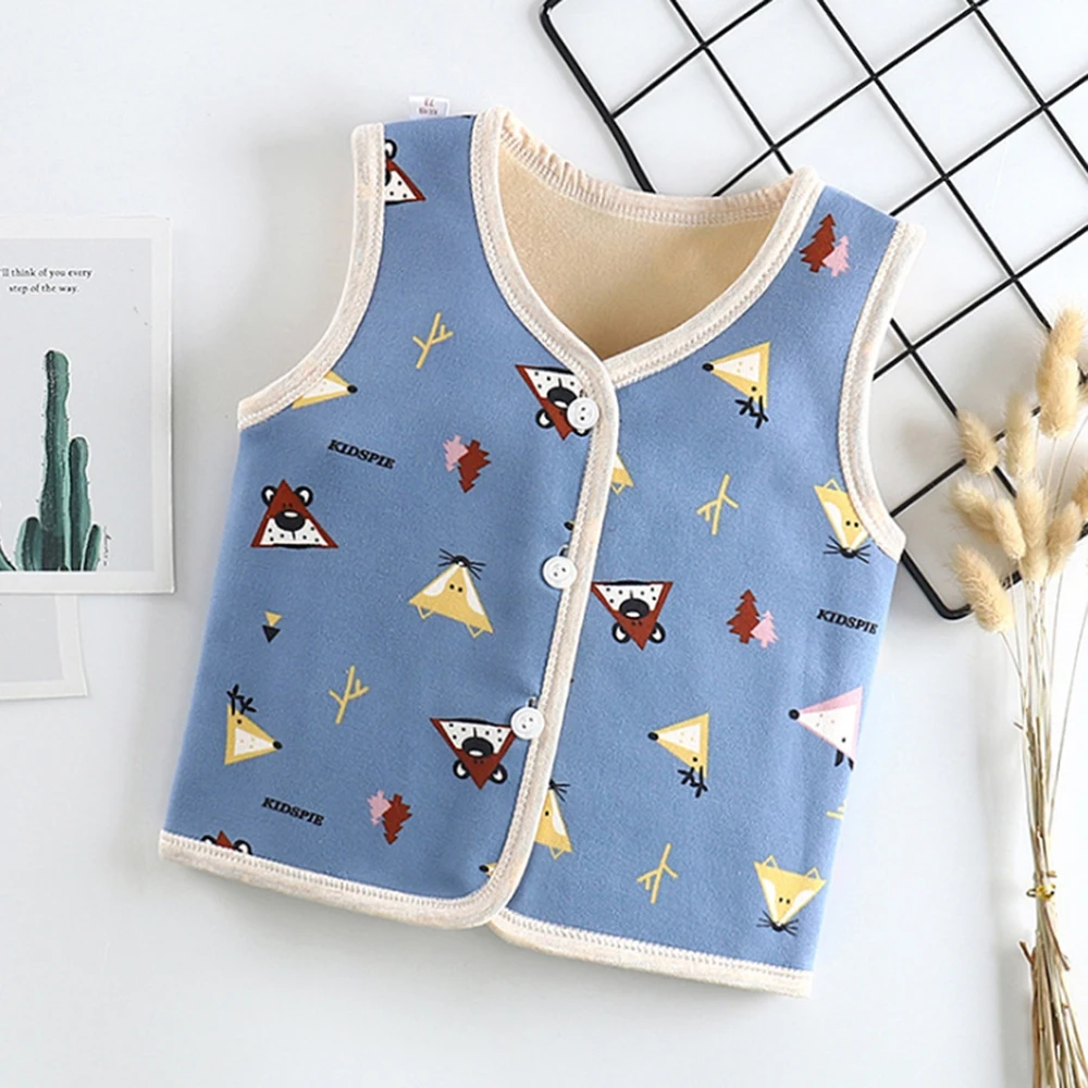 Autumn Winter Warm Kids Vests Boys Girls Cartoon Jacket Outerwear ...