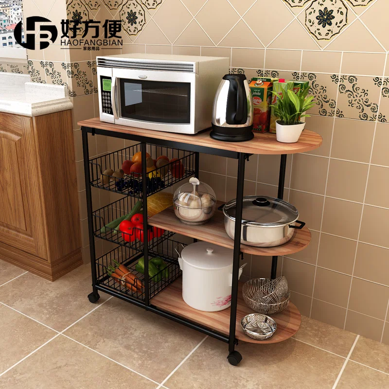 Good convenient storage shelf microwave oven racks kitchen floor and ...