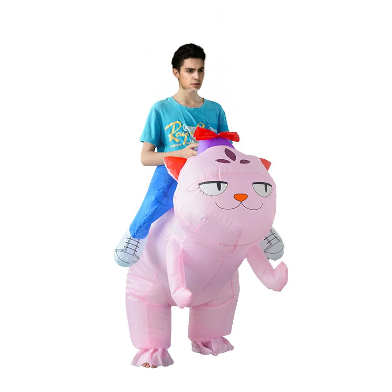 Adult Inflatable Cat Costume Ride on Cat Fan Operated Blow Up Suits ...