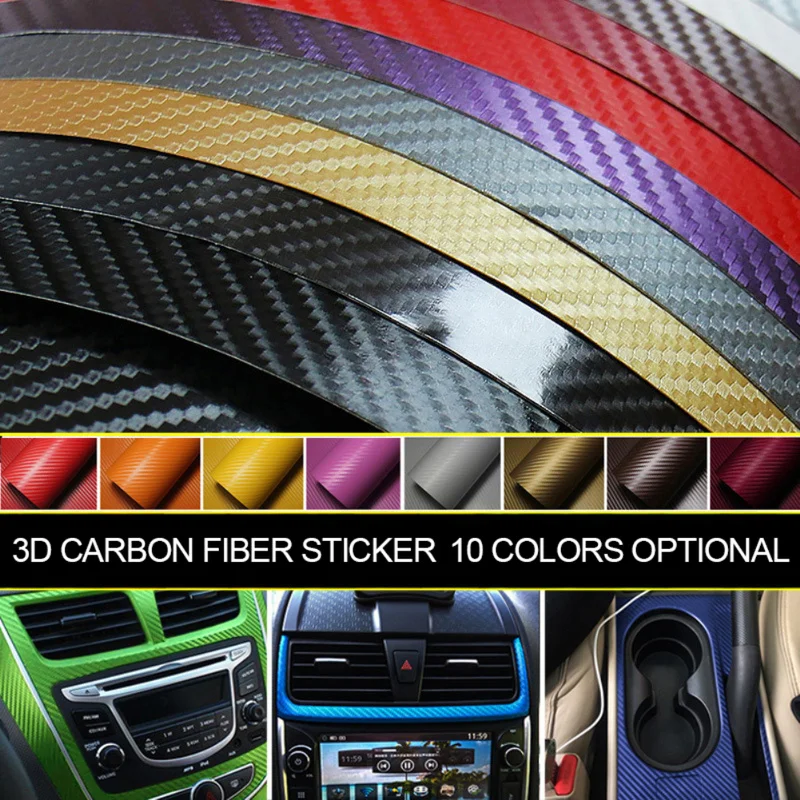 10color 3D Carbon Fiber Vinyl Car Waterproof Auto Car Color Film Body ...