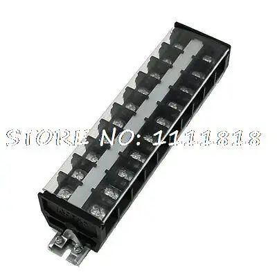 uxcell Barrier Terminal Strip Block 10 Positions 660V 60A Dual Rows DIN Rail Base Screw ...