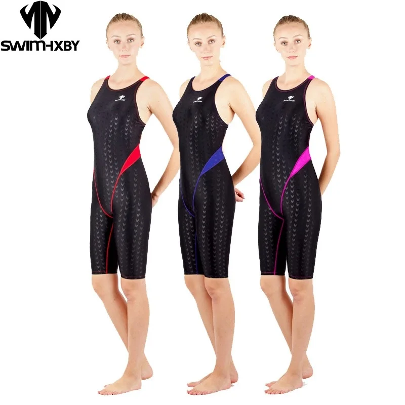 HXBY Girls One Piece Suits Women Competitive Swimming One Piece Suits ...