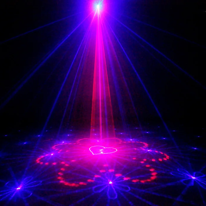 Chims DJ Laser Lighting 3 Lens 40 Pattern Club RB Laser Blue LED Stage ...