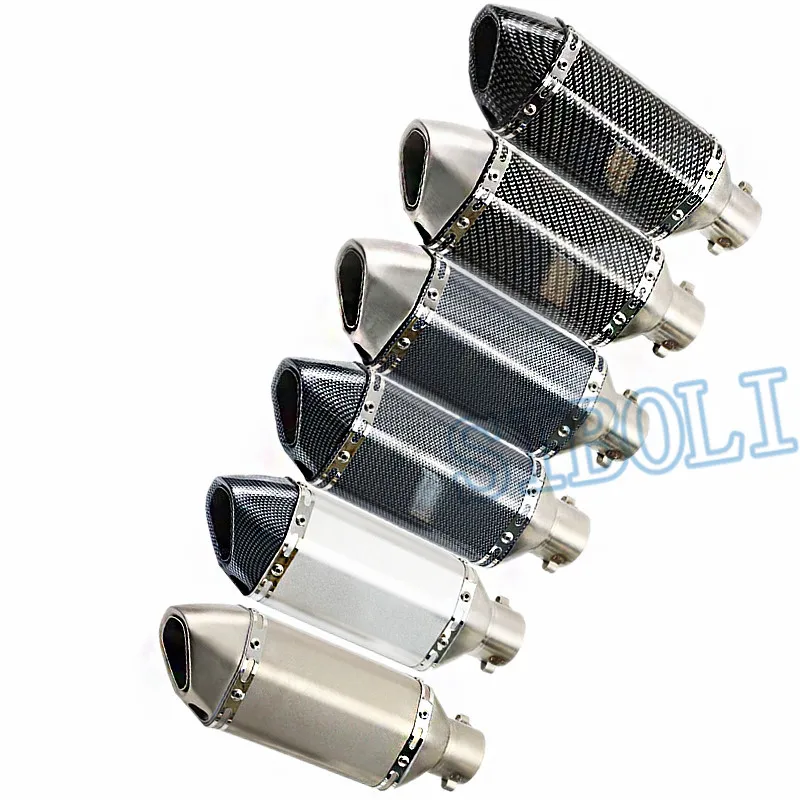 51mm Universal Exhaust Motorcycle Pipe 310mm Short Length Muffler ...