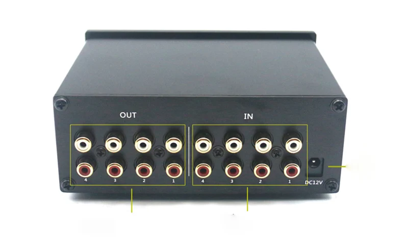 4 Port Input 4 Output Lossless Audio Signal Switcher Switch Selector ...
