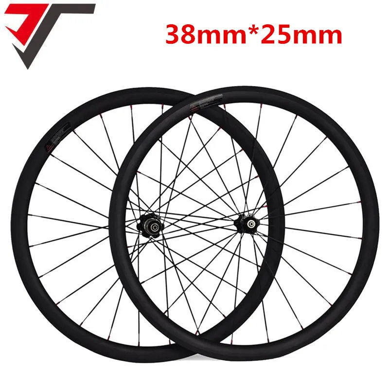 Ruedas de carbono para bicicleta de carretera, 700C, 38x25mm, R39, Cubo ...