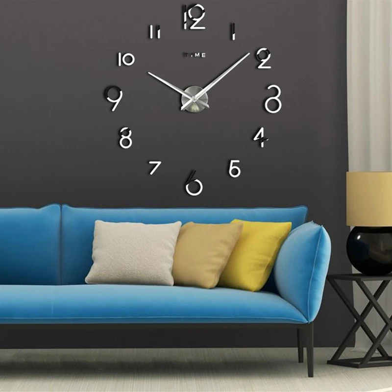 2019 New Arrival 3D Wall Clock DIY Quartz Mirror Wall Sticker Clock ...