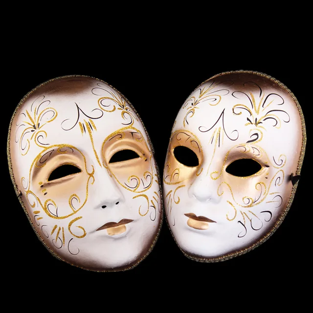 Classic European Halloween Venice Mask Full Face Color Paint Pulp ...