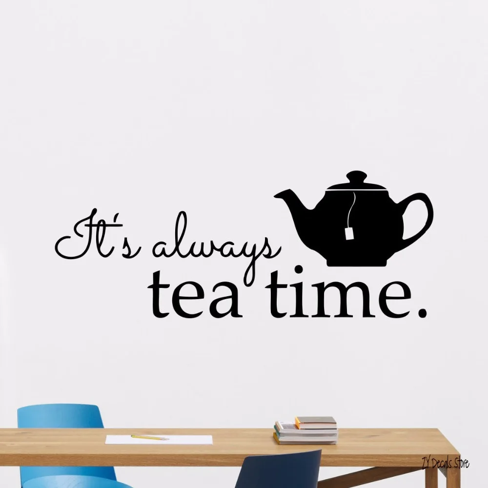 Tea Time Kitchen Vinyl Sticker Art Poster Home Decal Decor Wall Art ...