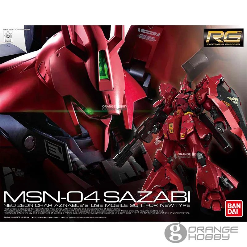 Bandai RG 29 1/144 MSN 04 Sazabi Neo Zeon Char's Mobile Suit for New ...