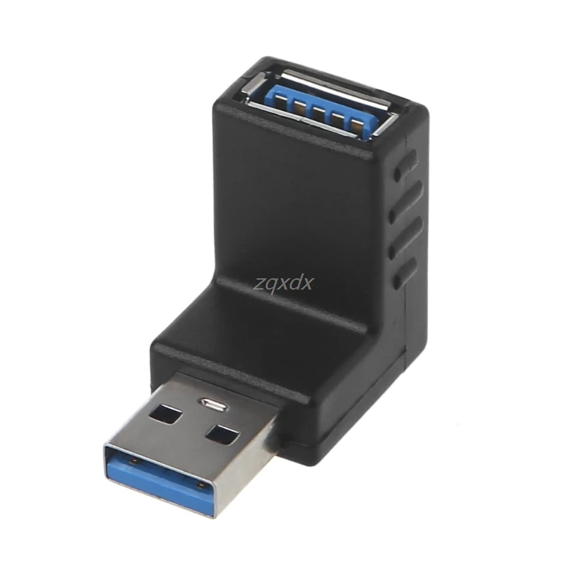 90 Degree Left Right Angled USB 3.0 A Male To Female Adapter Connector ...