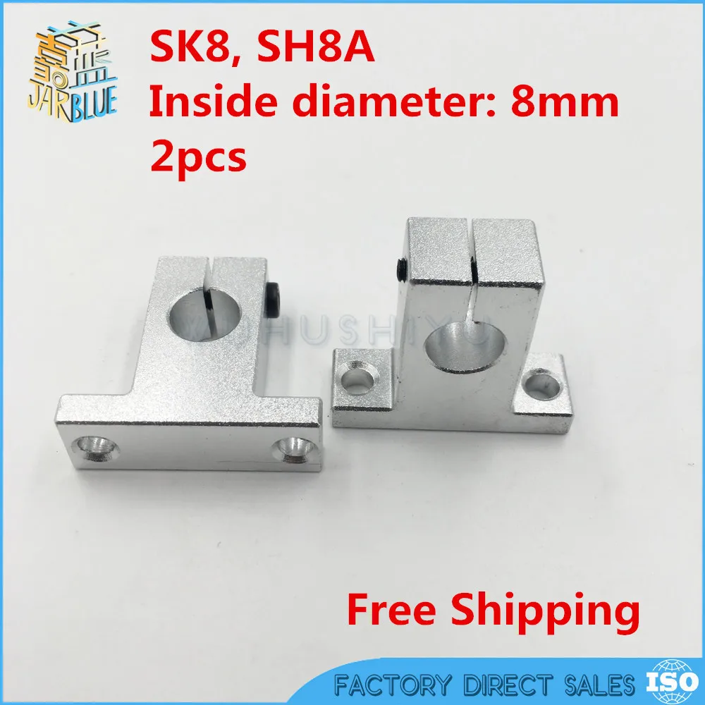 ¡Gran oferta! 2 unids/lote SK8 SH8A 8mm soporte de eje lineal 8mm soporte de eje de riel lineal ...