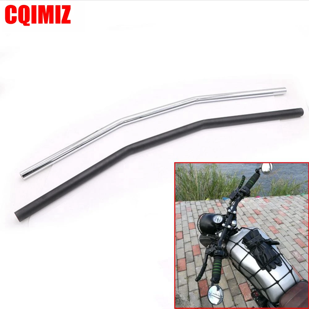 Manillar de motocicleta personalizado, barra recta de arrastre negra de ...