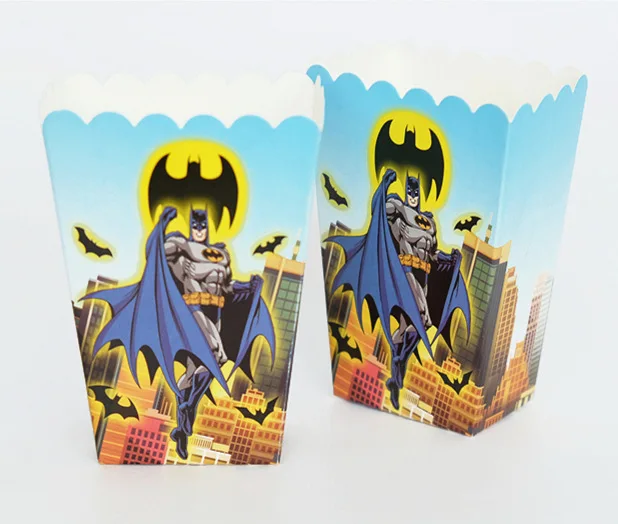 24Pcs Batman Popcorn Box Kids Birthday Party Deco Supplies Cartoon ...