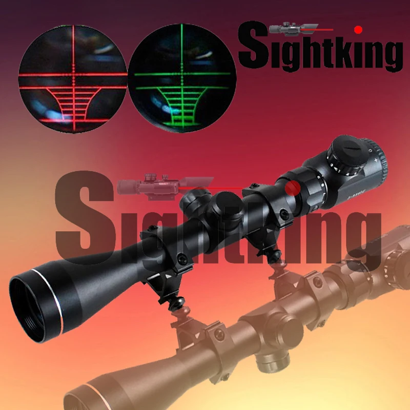 sniper reticle 3 9x40 riflescope red green mil dot illuminated lens ...