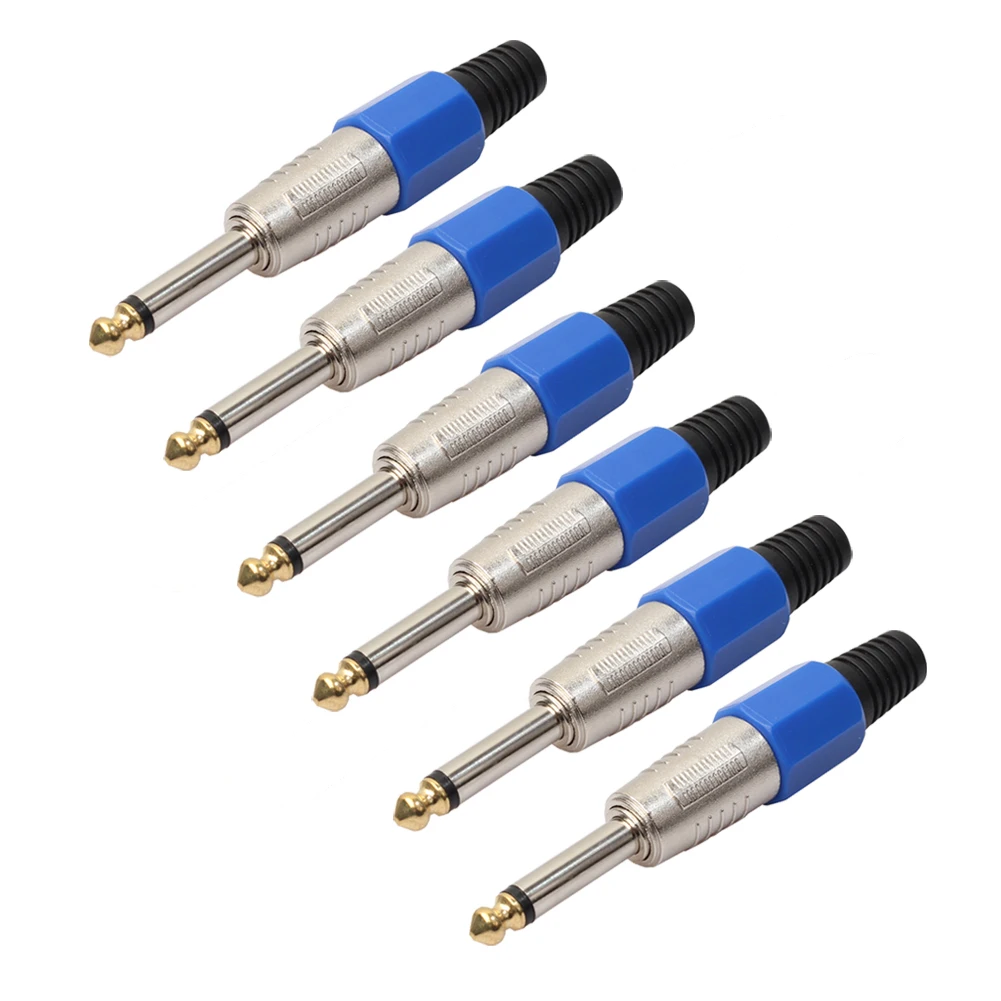 6pcs/lot connector mono audio plug jack 6.35mm amplifier microphone ...