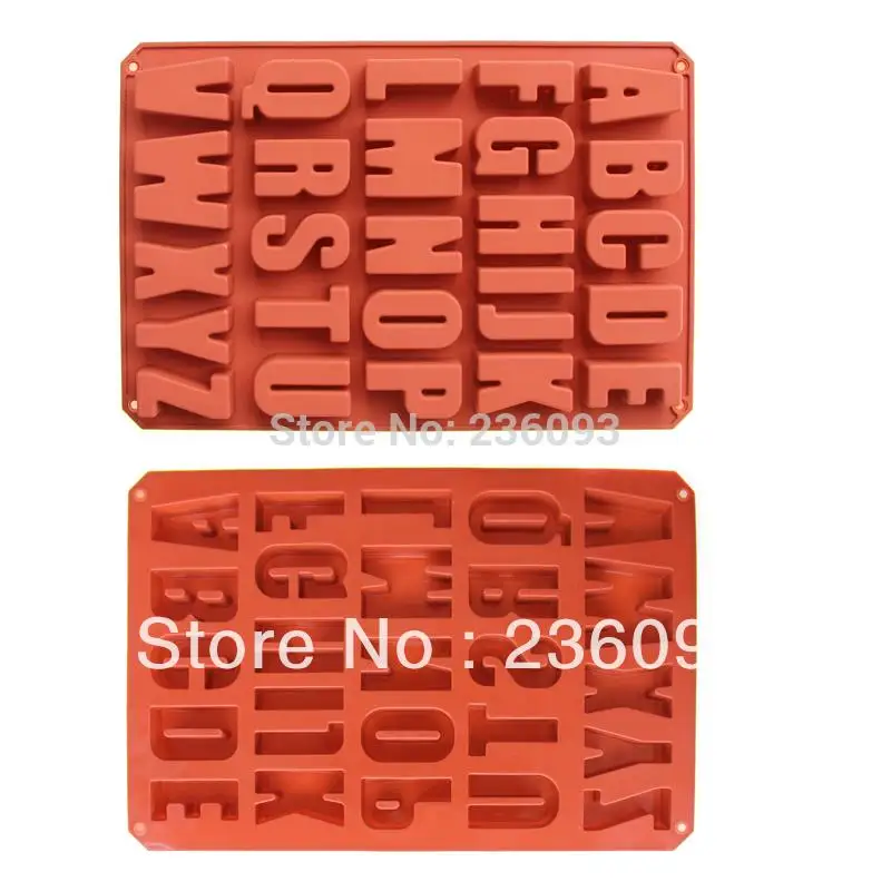 New Alphabets/Letters Chocolate Mold Jelly Ice Mold Tray Maker Silicone ...