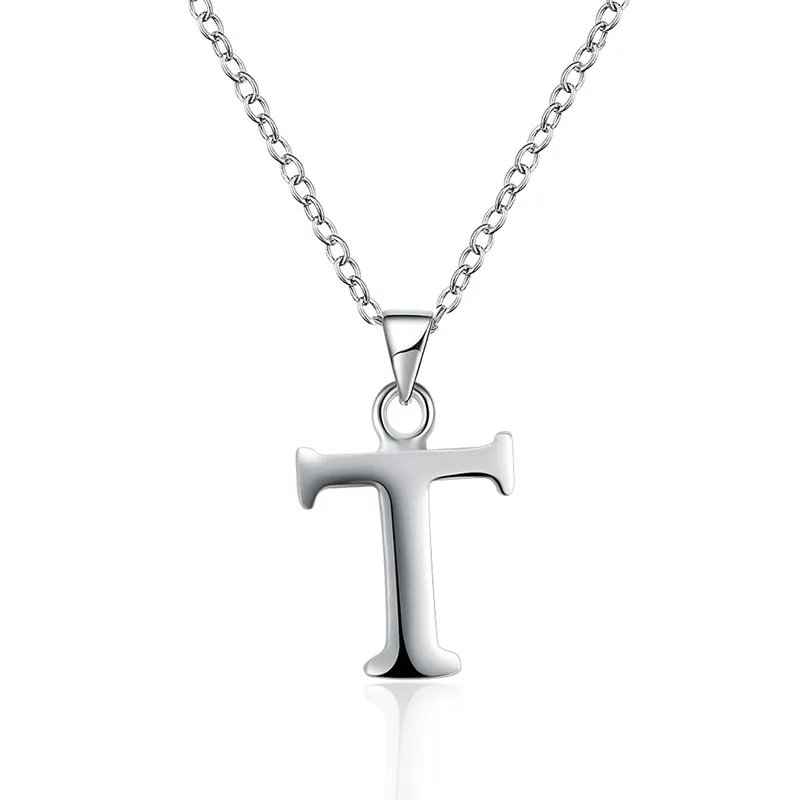 2017 New Letter Necklaces Pendants Alphabet Initial Necklace Silver ...