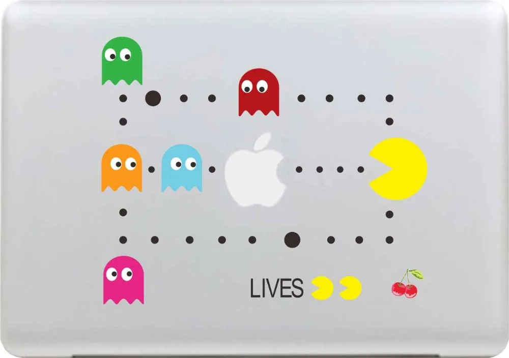 Pac man mac personalidad diy vinyl decal sticker para apple macbook pro ...
