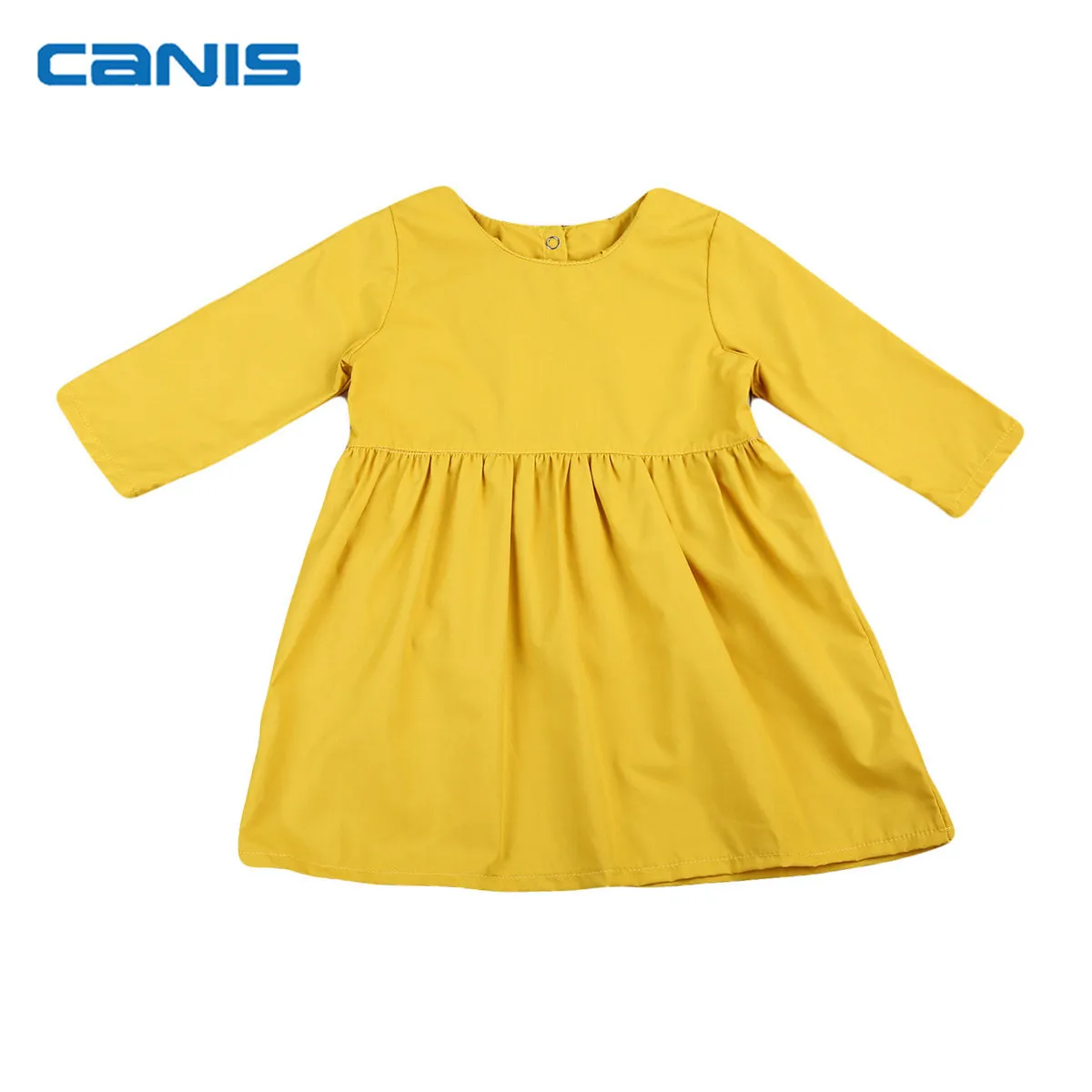 Toddler Infant Baby Kids Girls Ruffled Yellow Dress Wedding Pageant ...