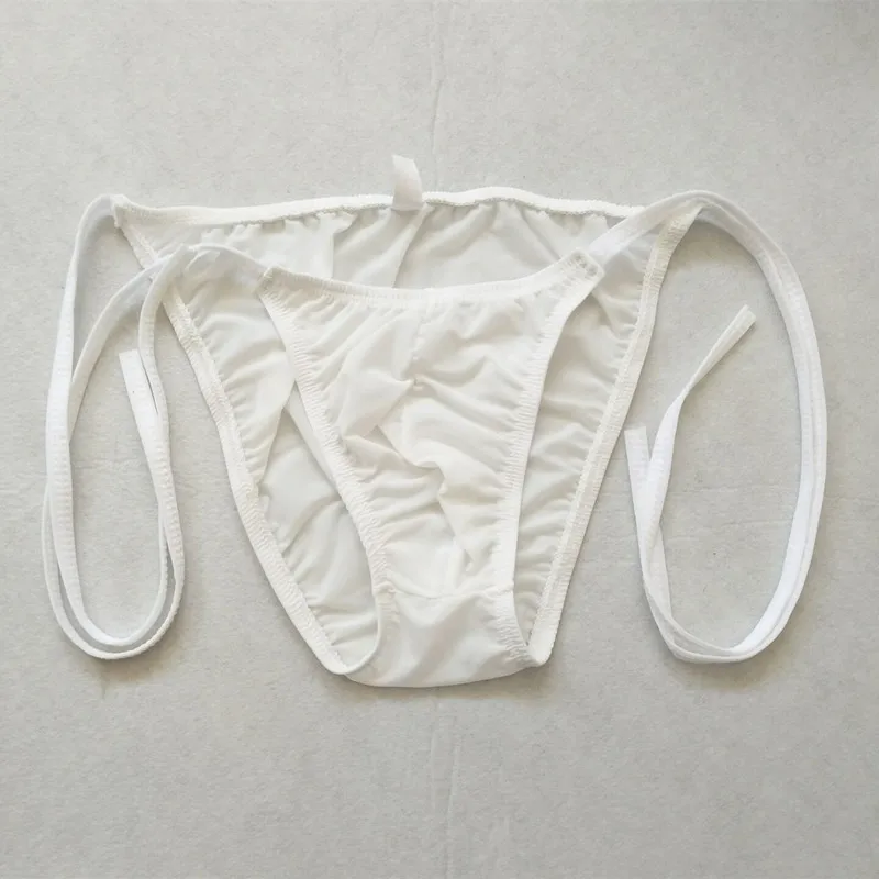 Slips transparents en soie glacée pour hommes, string, sous vêtements à ...