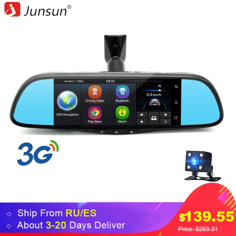 Junsun K719 Car DVRs Special 7" Android 5.0 Camera Mirror 3G Dash Cam ...
