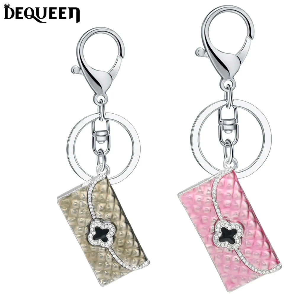 Best gift For Girls Pink Wallet Keychain Rhinestone Keyrings Key Chains ...