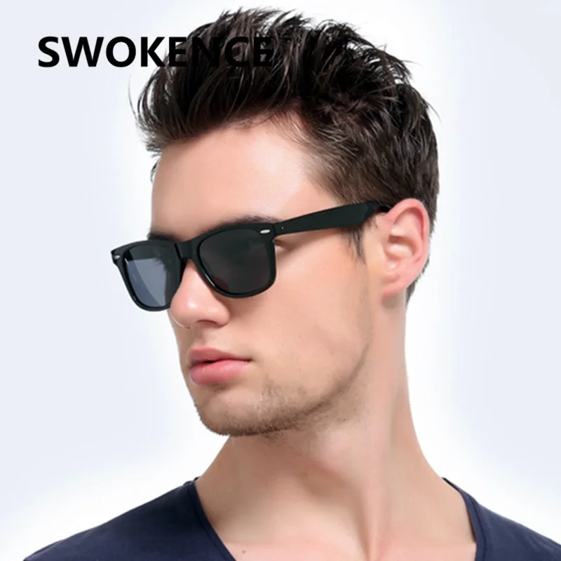 SWOKENCE Name Brand Polarized Sunglasses Men Women Fashion Rivet Frame