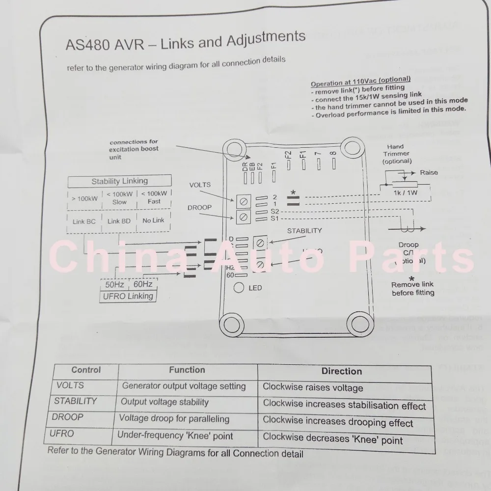 AS480 автоматический регулятор напряжения дизельный генератор ...