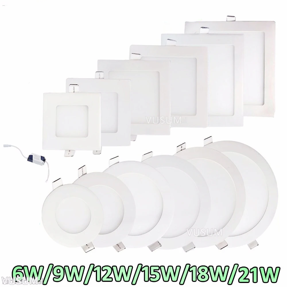 Ultra-Thin-LED-Panel-Lights-Recessed-LED-Ceiling-Light-Spot-Down-Light ...