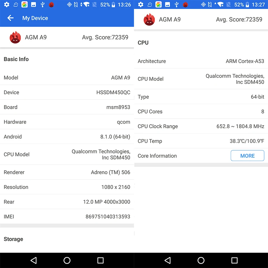 AGM A9 IP68 водонепроницаемый ударопрочный мобильный телефон Android 8,1 5,9" 4 Гб+ 32 ГБ ...
