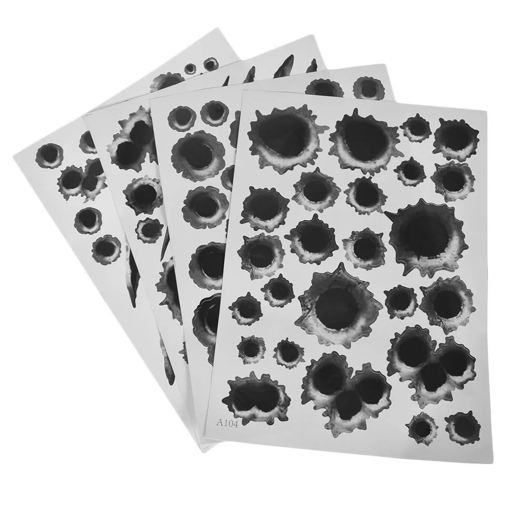 1 Sheet 3D Bullet Hole Car Stickers Funny Waterproof Body Side Decal ...