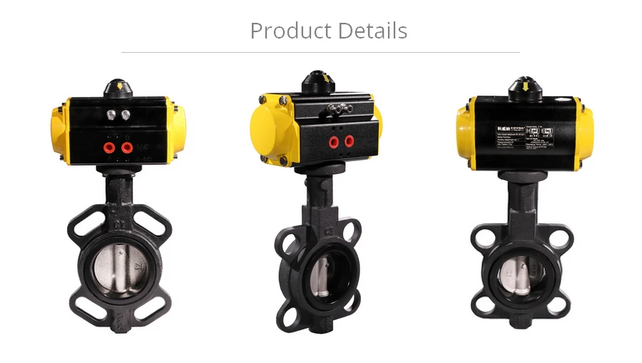 Válvula de mariposa neumática de fundición Tipo 2 galleta en pulgadas ...