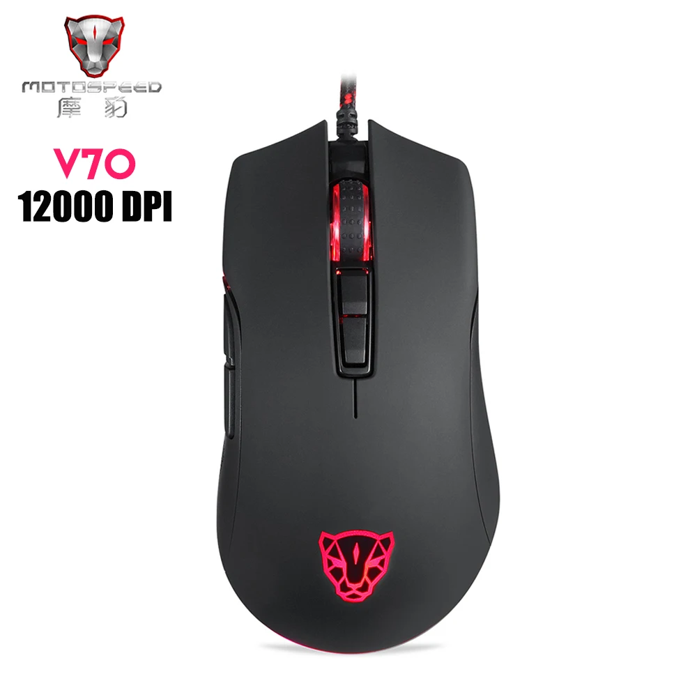Motospeed v70 rgb 게임용 마우스 12000 인치 당 점 컴퓨터 마우스 게이머 유선 광 pubg pk v30 v40 ...