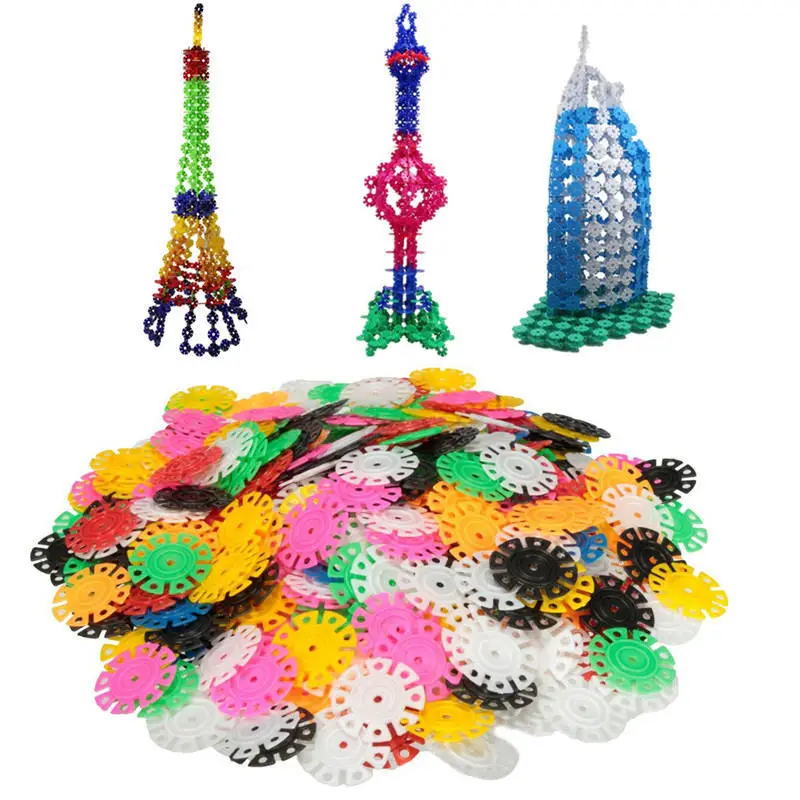 800 Pcs Plastic Snowflake Building Blocks 3D Puzzle Jigsaw Building ...