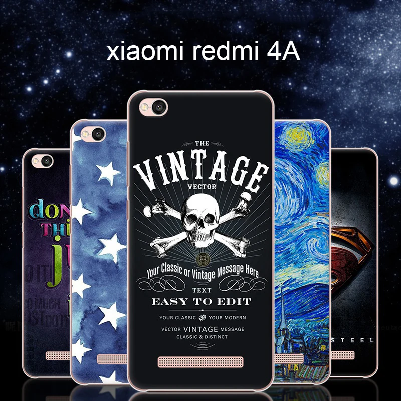 For Xiaomi Redmi 4A case,Purecolor Cute Cartoon painted Hard PC shell ...