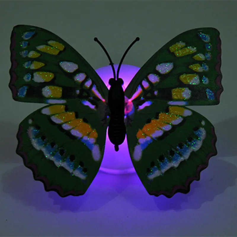 25pcs/lot Flashing Colorful LED Butterfly Night light Toys flowers ...