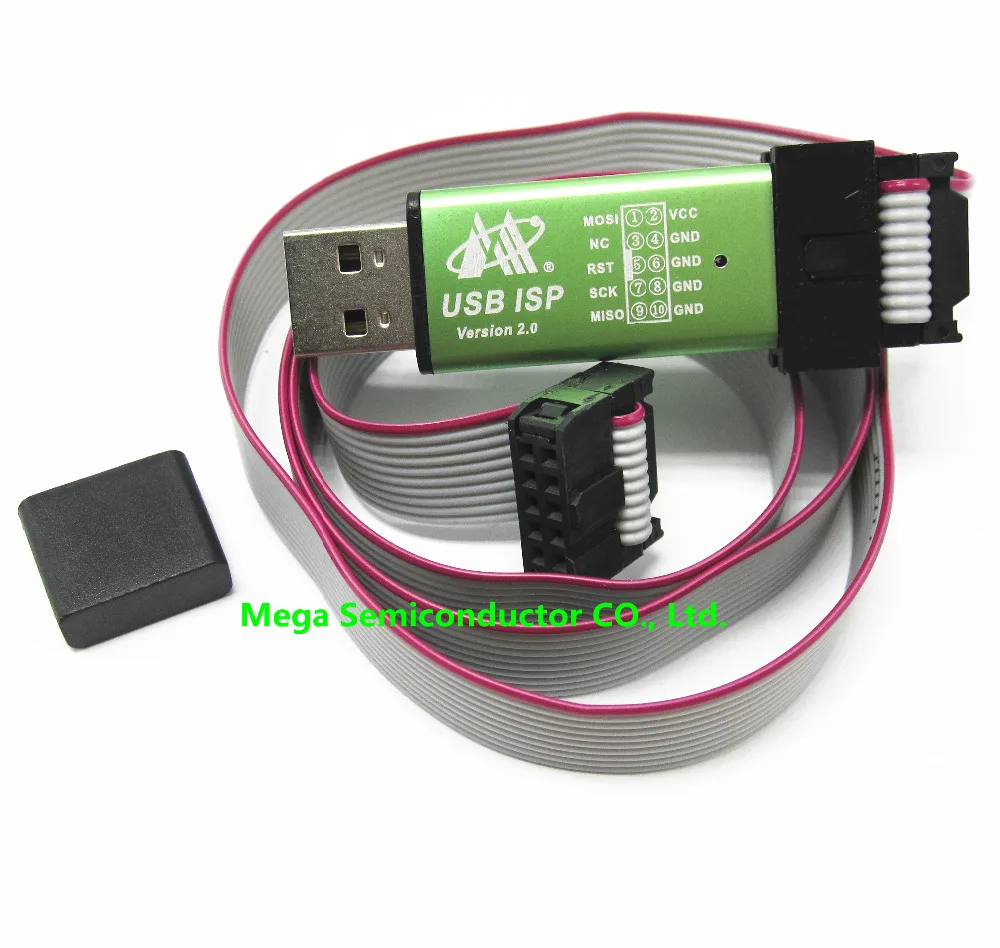New 1lot 1pcs Usbisp Avr Programmer 1pcs Standard Download Cable