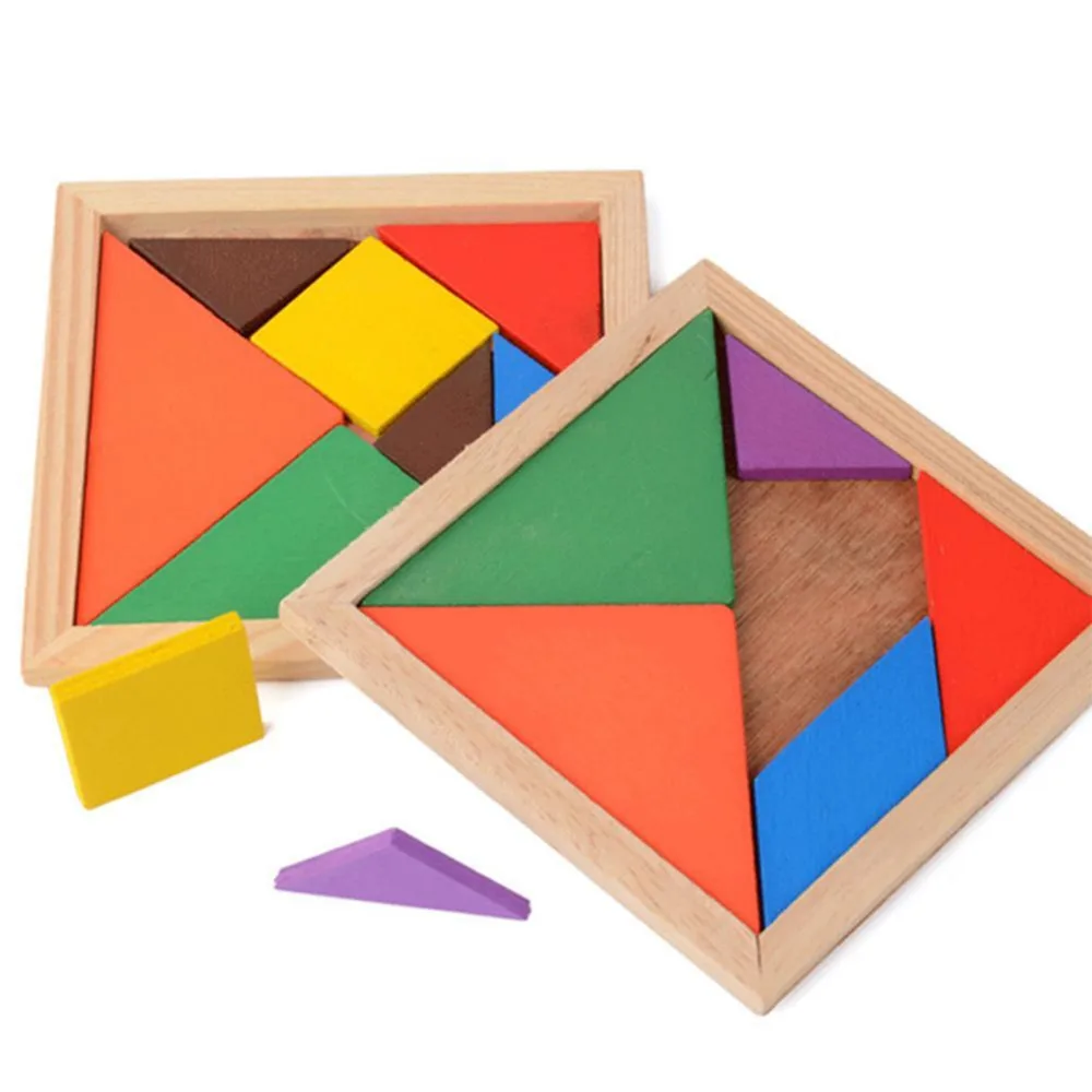 Colorful Wooden Jigsaw Puzzle Toy Sorting Nesting Kid Brain Traning ...