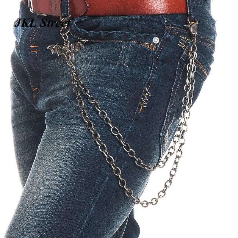 New 2016 Men's Double Layers Chains Wallet Key Strong Simple Dark 3D ...