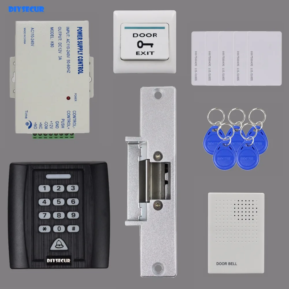 DIYSECUR Door Bell 125KHz RFID Reader Password Keypad Access Control ...