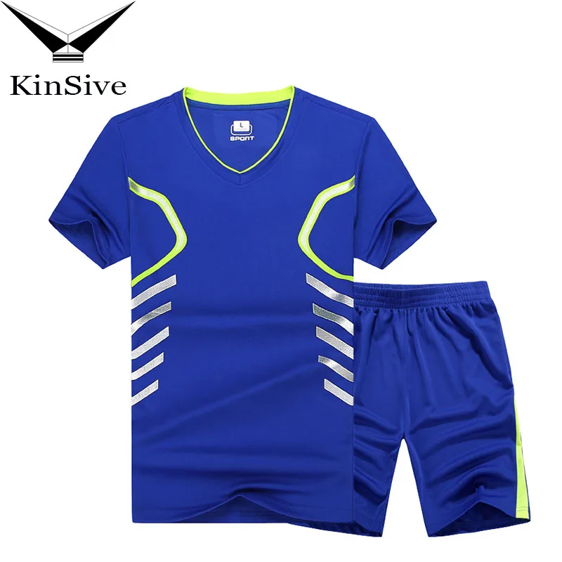 New Summer Men Set Sportwear Short Sleeve T Shirt Track Shorts Two