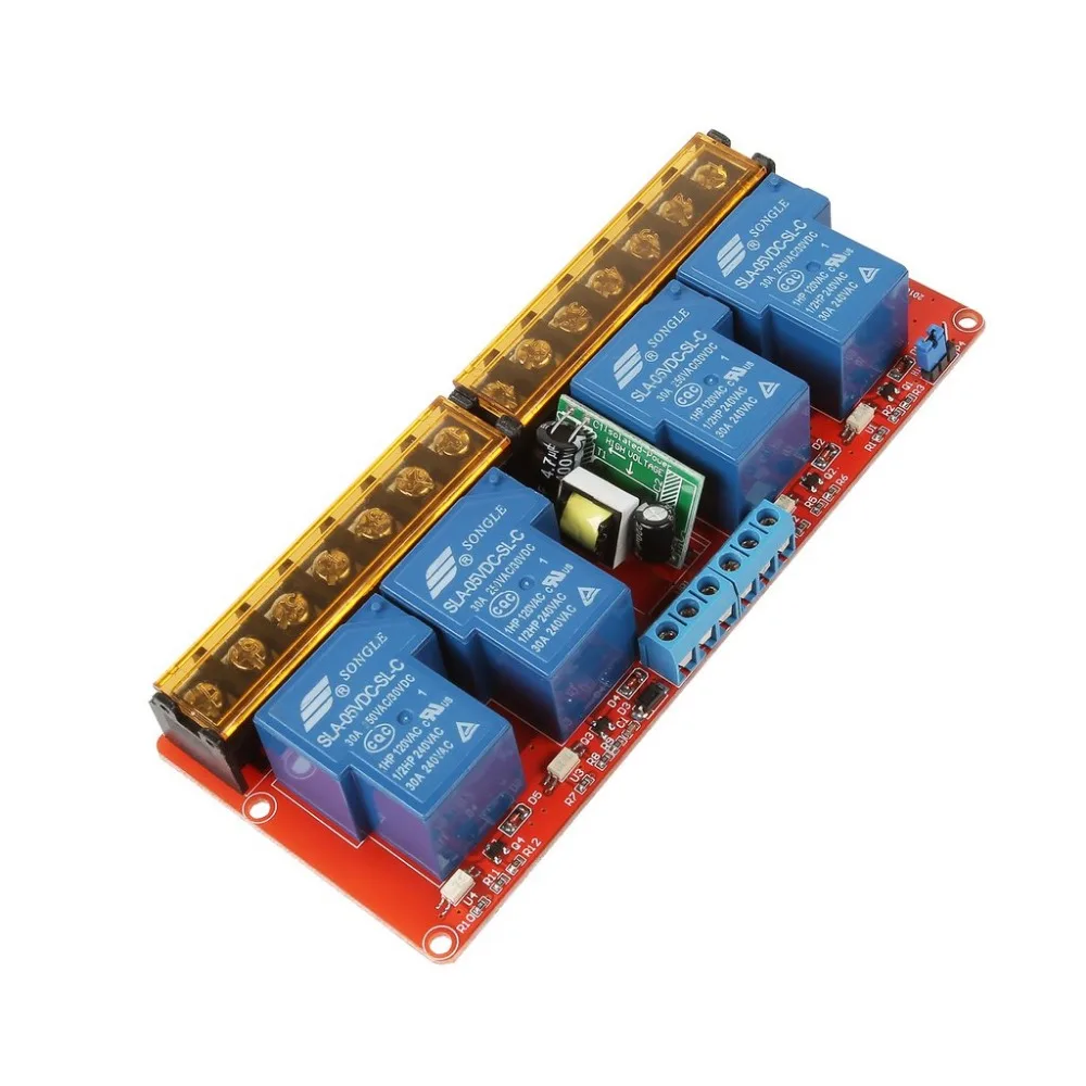 2017 NEW 4channel high low relay module 5V DC AC100 250V 30A power ...