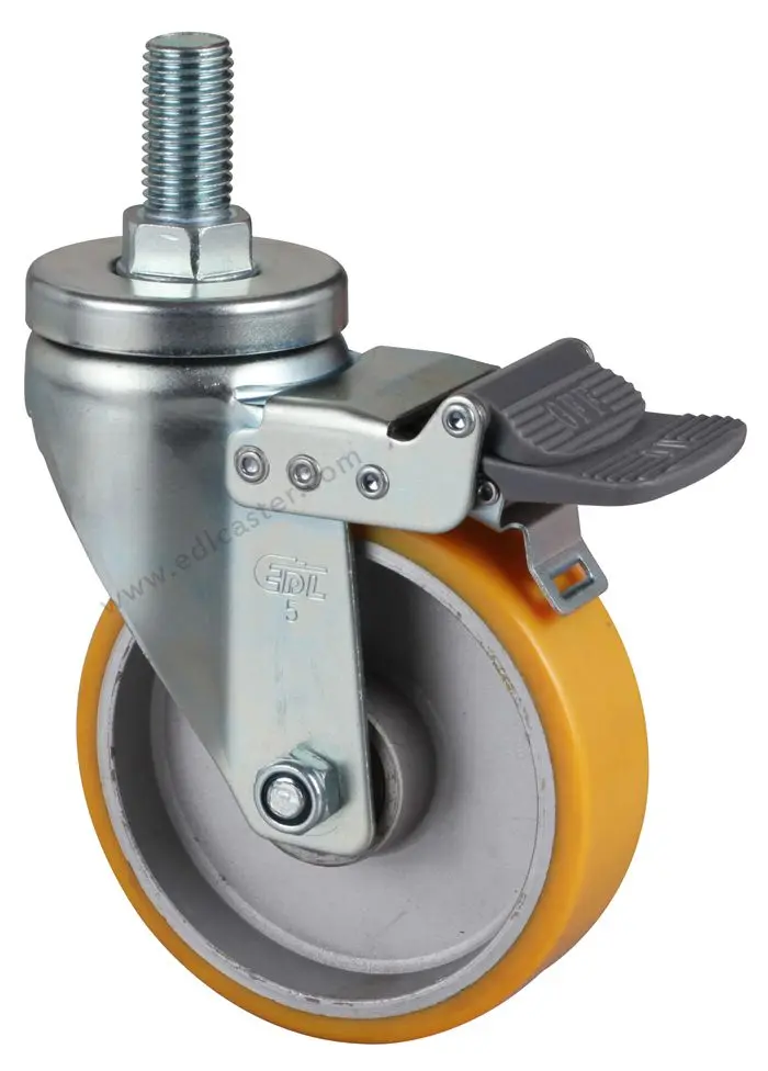 1PC EDL Heavy Duty 5 Inch Casters Wheels 300Kg Polyurethane Wheels ...