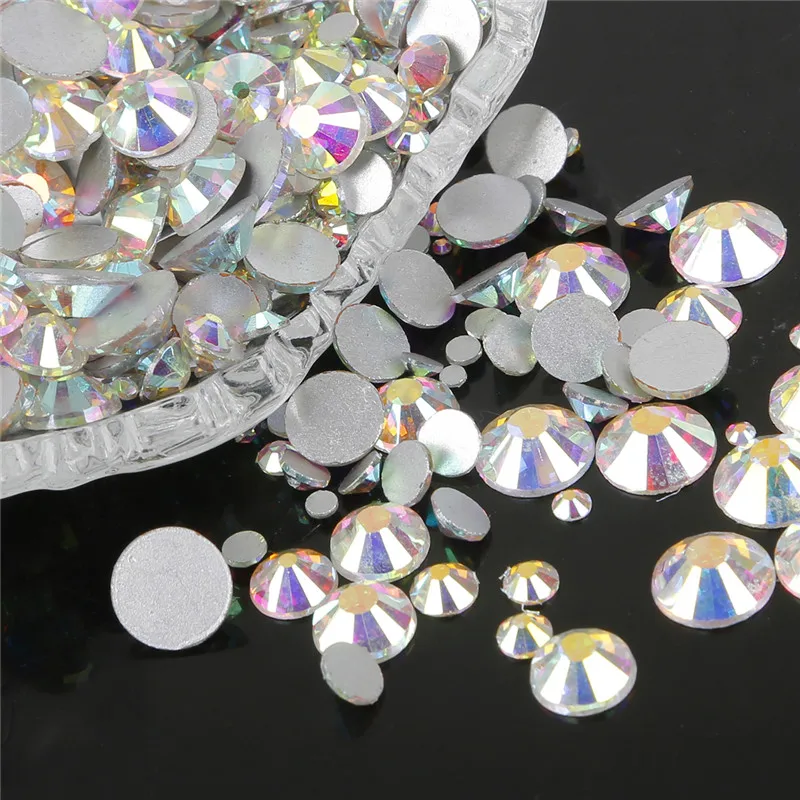 Hot Glitter Rhinestones Crystal AB SS3 SS40 Sewing Fabric Garment ...