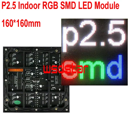 P2.5 Indoor RGB SMD LED Module 160*160mm 64*64pixels for full color LED ...